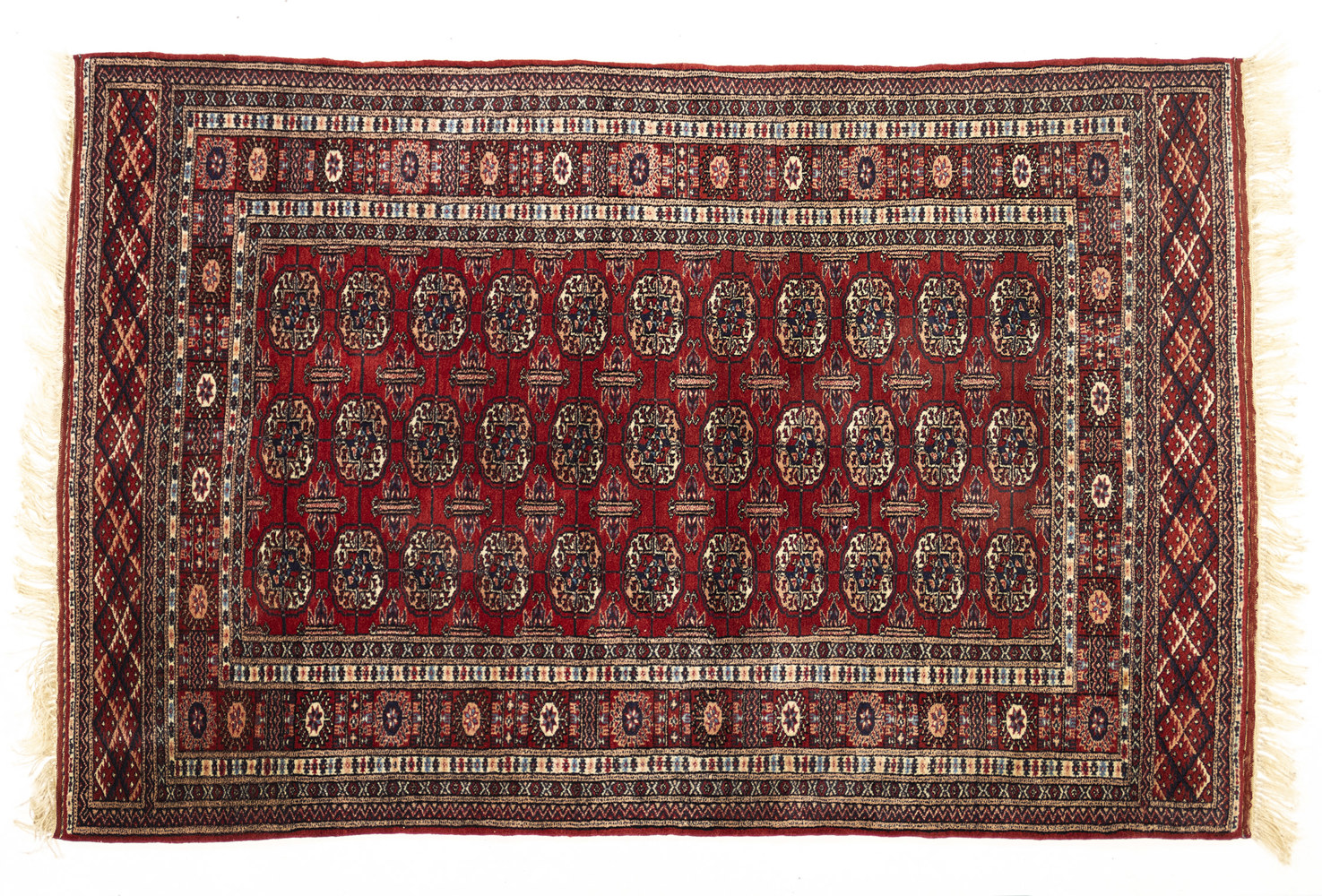 Matta, Bokhara, handknuten, 183x128 cm | Auktion