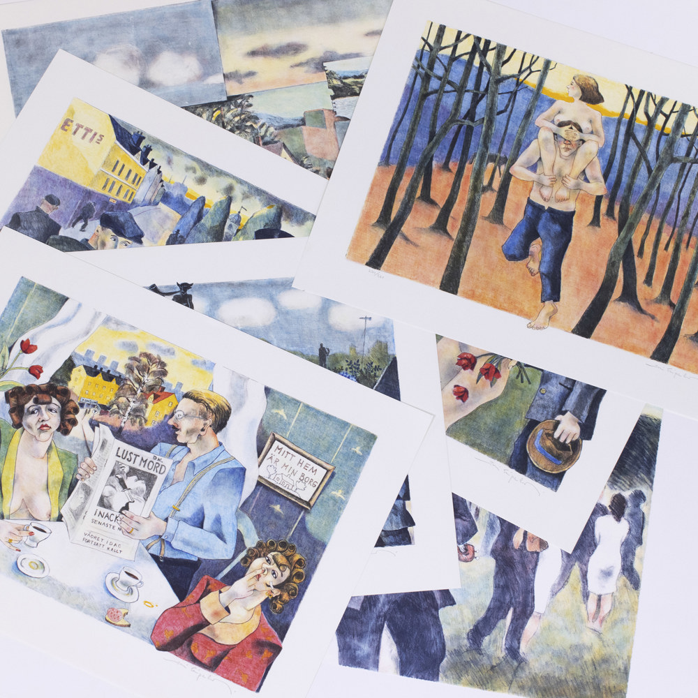 Jussi Taipaleenmäki, litografier, 8 st,… | Auktion.se